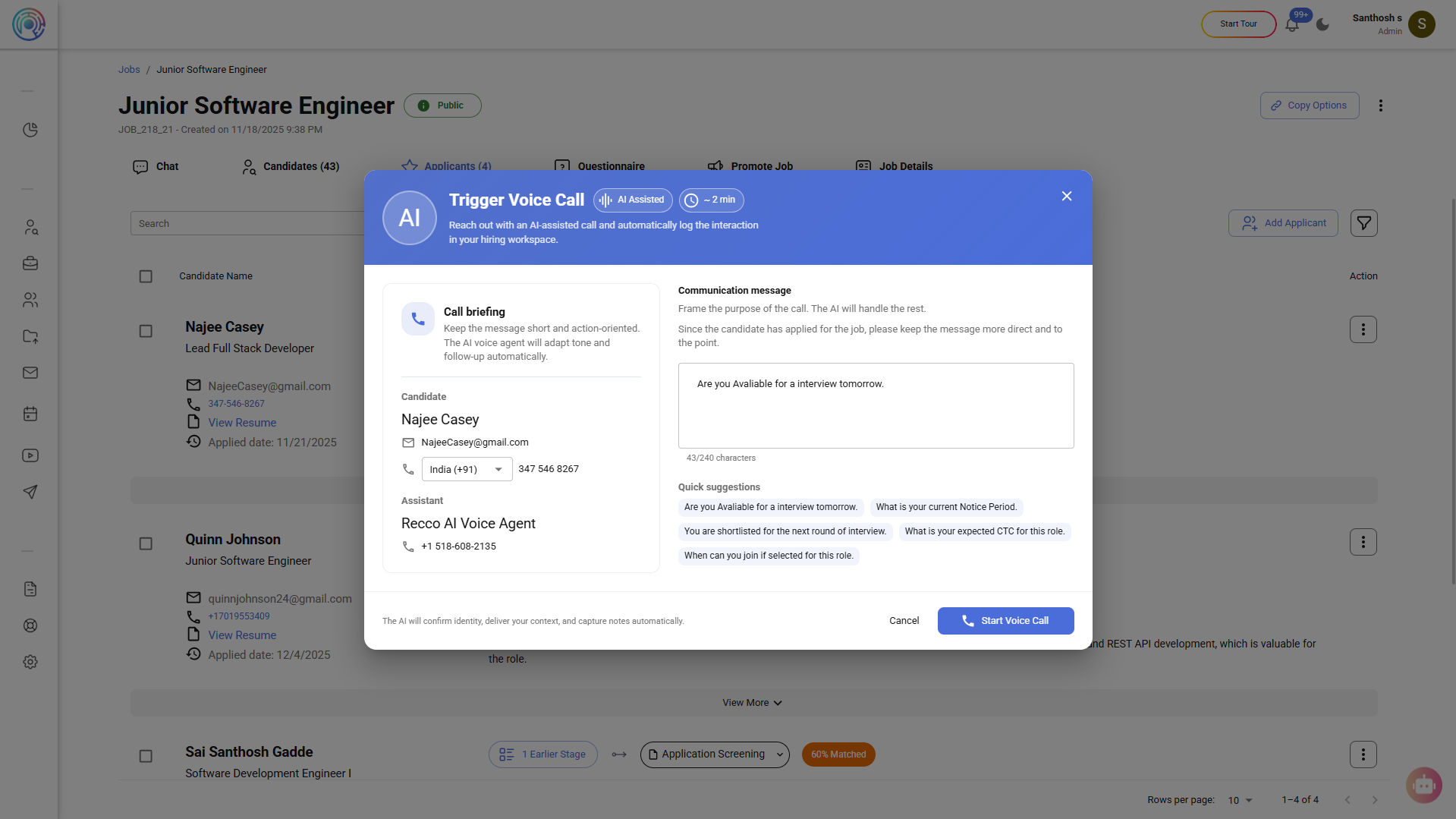Gadde Sai Santhosh | Software Engineer & Freelancer